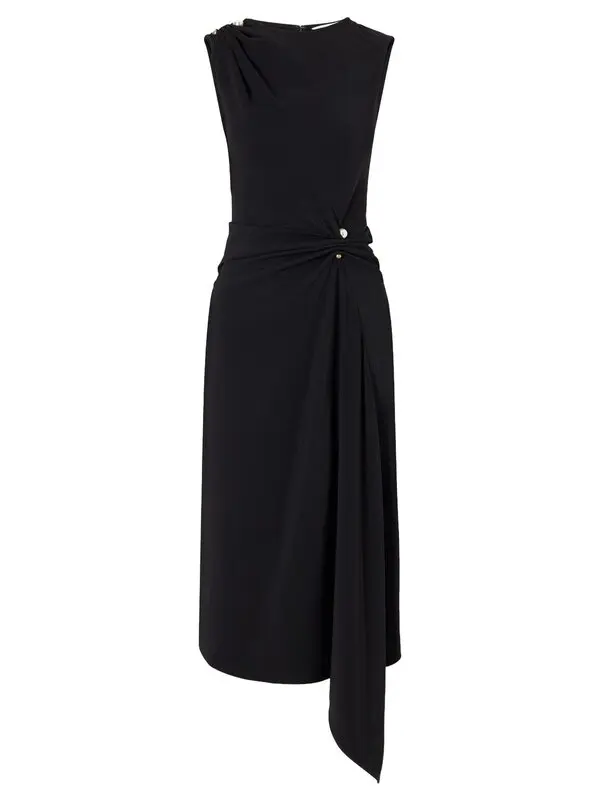 Veronica Beard Freja Draped Crepe-blend Midi Dress - Black