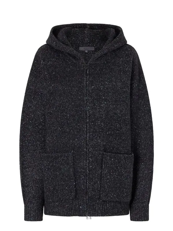 Tibi Hooded Wool-blend Tweed Jacket - Black