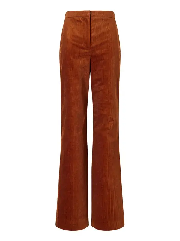 Veronica Beard Holt Cotton-blend Corduroy Flared Pants - Orange
