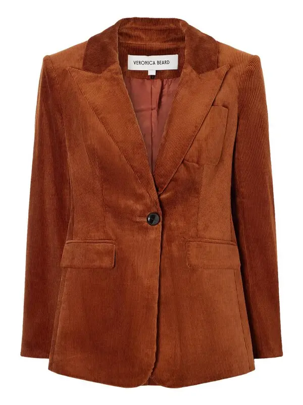 Veronica Beard Livvy Dickey Cotton-blend Corduroy Blazer - Orange
