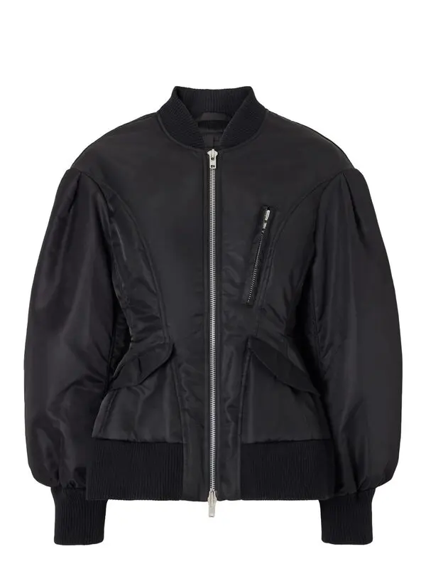Simone Rocha Satin Bomber Jacket - Black