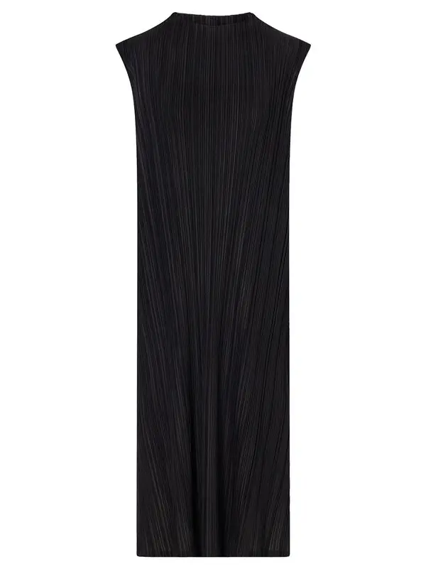 Issey Miyake Mellow Pleats Plissé Midi Dress - Black