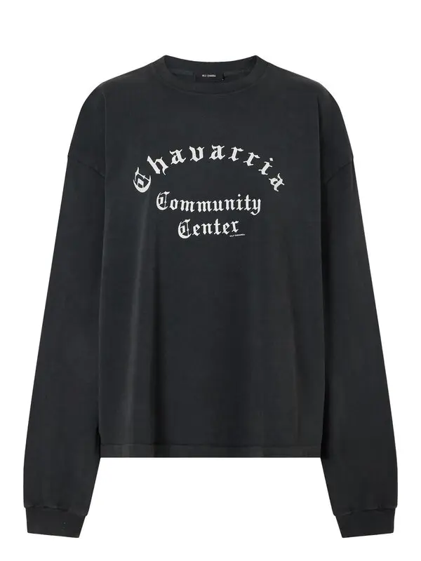 WILLY CHAVARRIA Community Center Printed Cotton-jersey T-shirt - Black