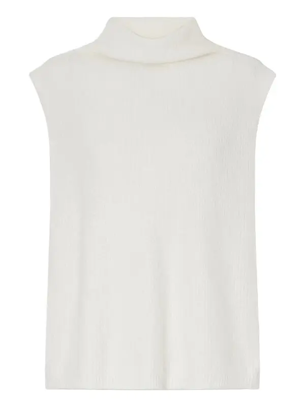 LISA YANG Aisla Ribbed Brushed Cashmere Turtleneck Sweater Vest - Neutrals