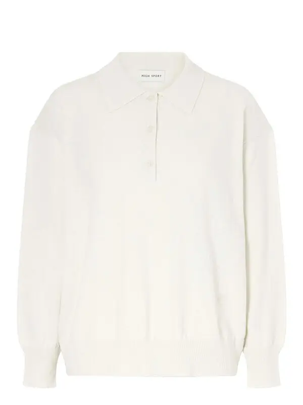 HIGH SPORT Elyse Cotton And Wool-blend Polo Shirt - Ivory