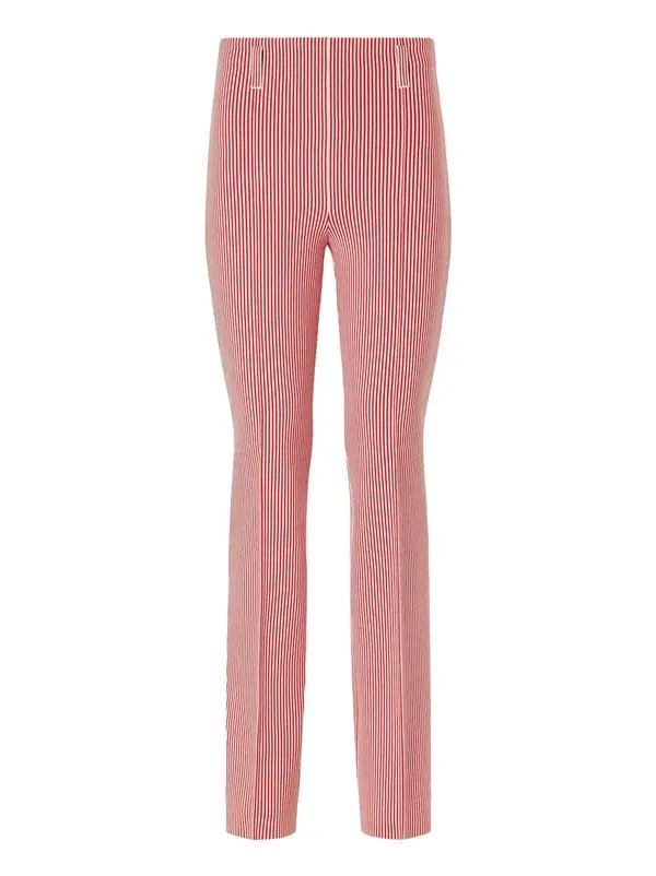HIGH SPORT Luke Striped Cotton-blend Straight-leg Pants - Red