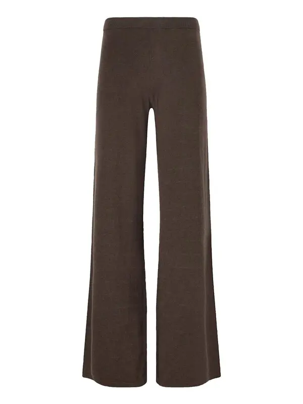 Eterne Cotton And Cashmere-blend Wide-leg Pants - Brown