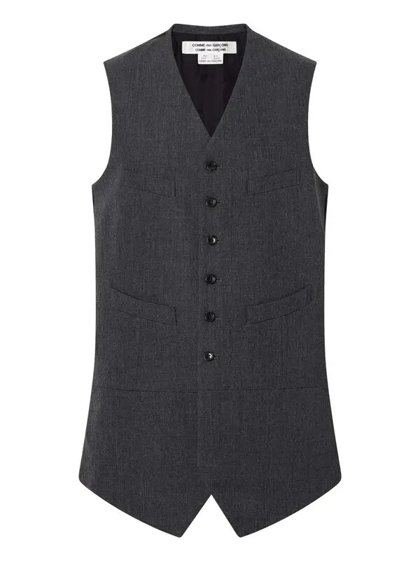 Comme Des Garçons Wool-gabardine And Taffeta Vest - Multi