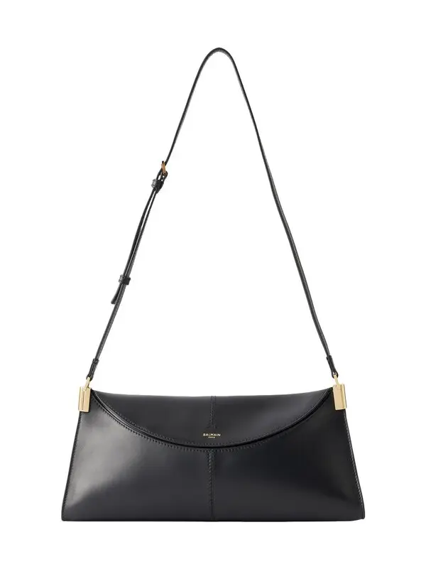 Balmain Leather Mini Shoulder Bag - Black