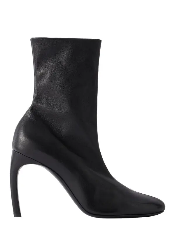 Victoria Beckham Harlow Distressed Leather Ankle Boots - Black