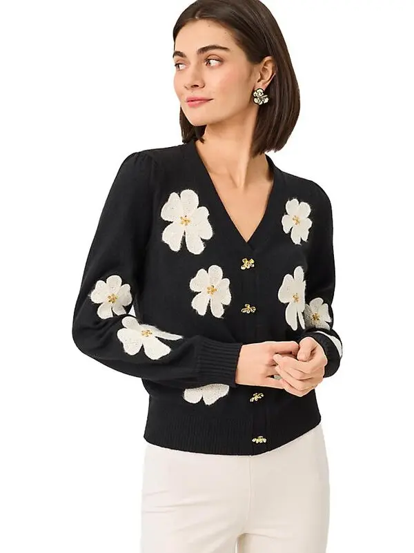 Lilly Pulitzer® Millard Pullover Sweater In Long Sleeves, V-neck - Black