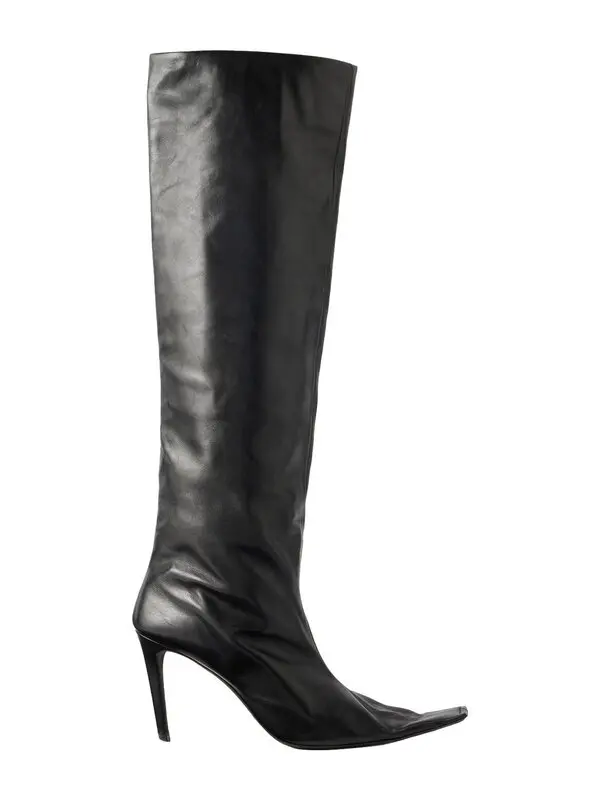 Khaite Marlene 85 Leather Knee Boots - Black
