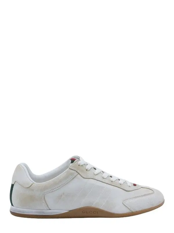 Gucci Distressed Effect Lace-up Sneakers - Gray