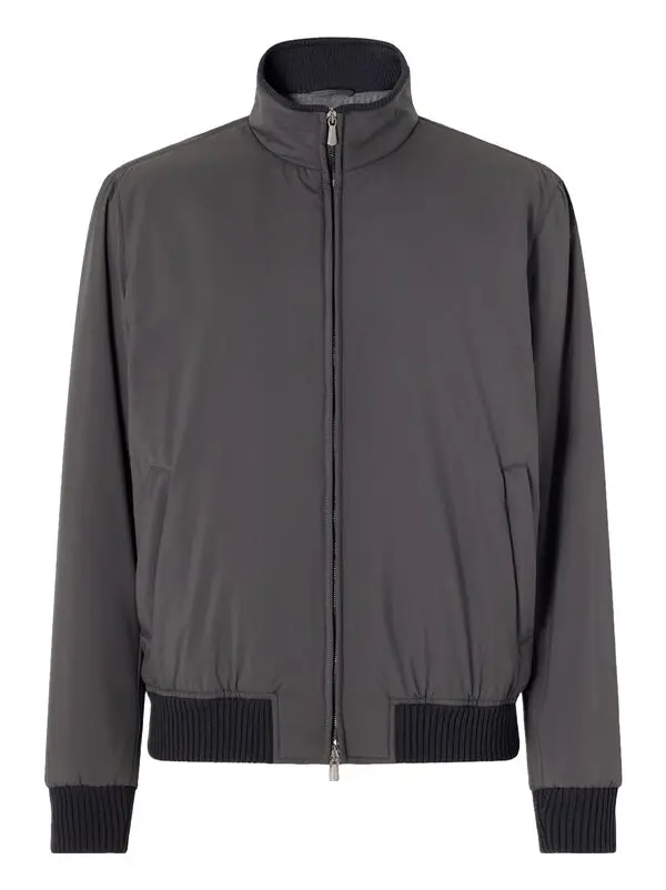 Thom Sweeney Nylon Bomber Jacket - Gray