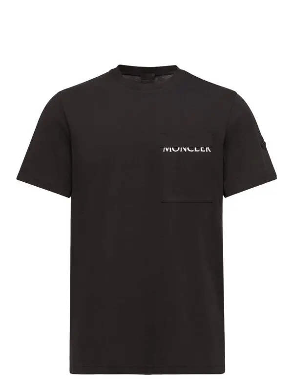 Moncler Logo Cotton Jersey T-shirt - Black