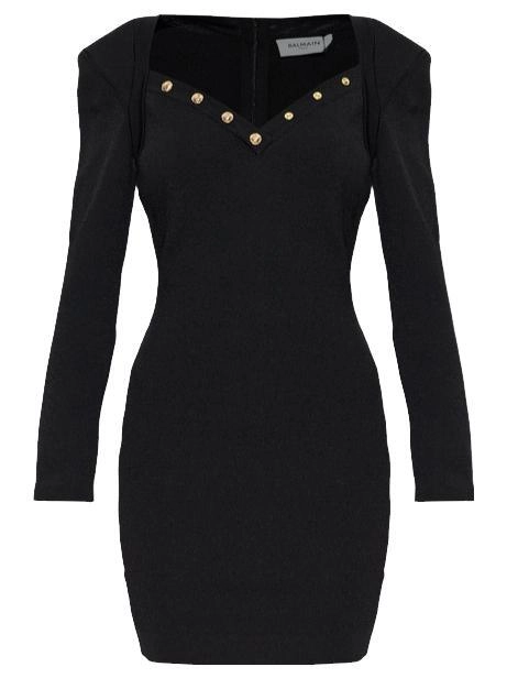 Balmain Long-sleeved Dress - Black