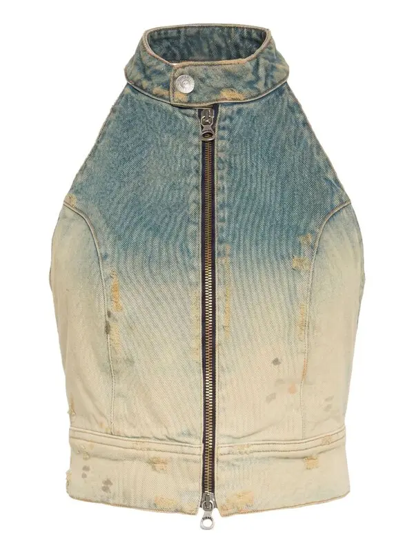 DIESEL® Distressed Denim Camisole Top - Blue