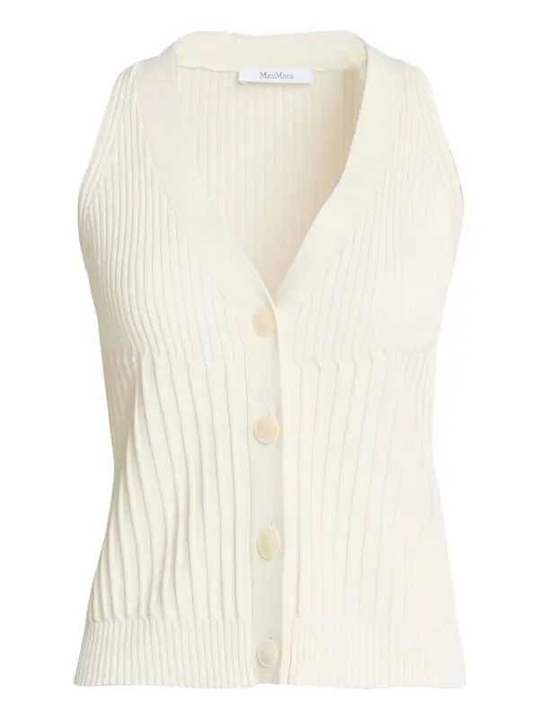 Max Mara Solid-colored Knitted Vest - Ivory