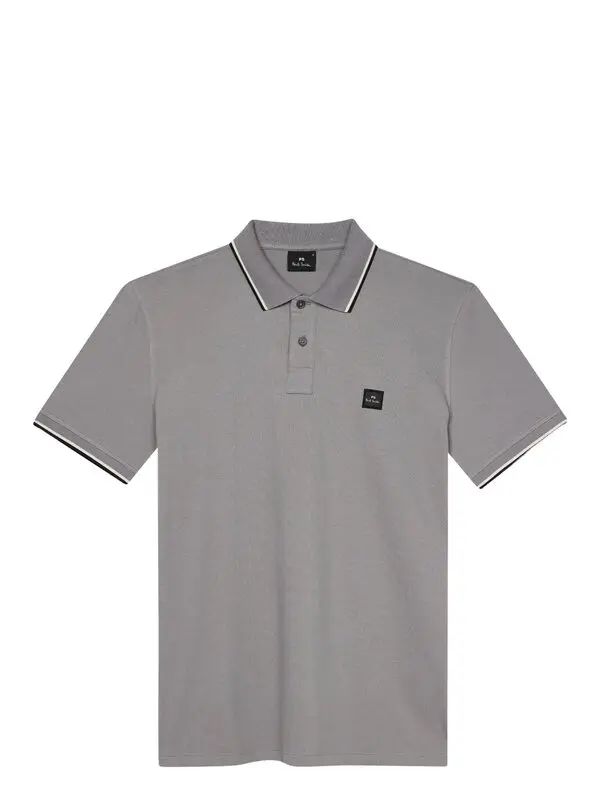 Paul Smith Striped Collared Shortsleeve Polo - Gray