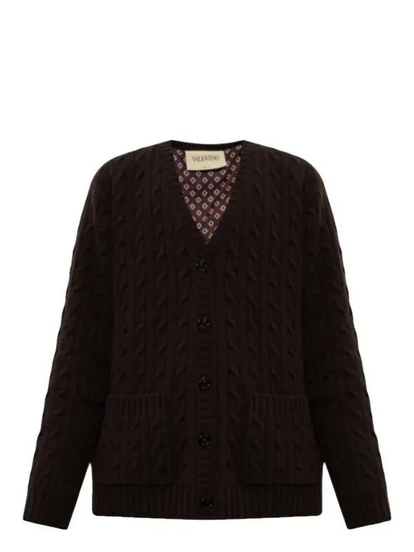 Valentino Garavani Long-sleeved Cardigan - Brown