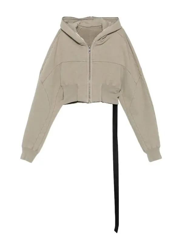Rick Owens Cropped Zip-up Hoodie - Grey