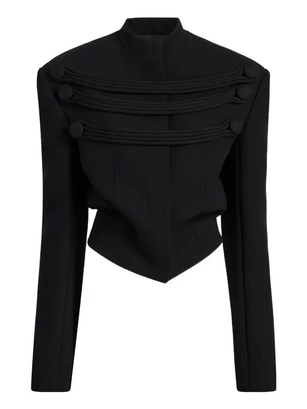 Khaite York Jacket With Cord Embroidery - Black