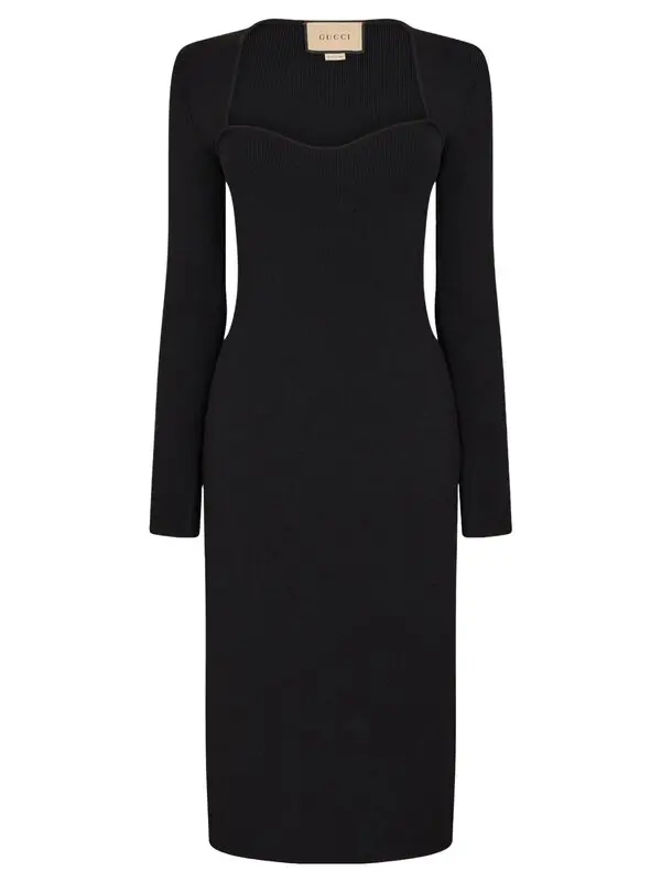 Gucci Knit Midi Dress - Black