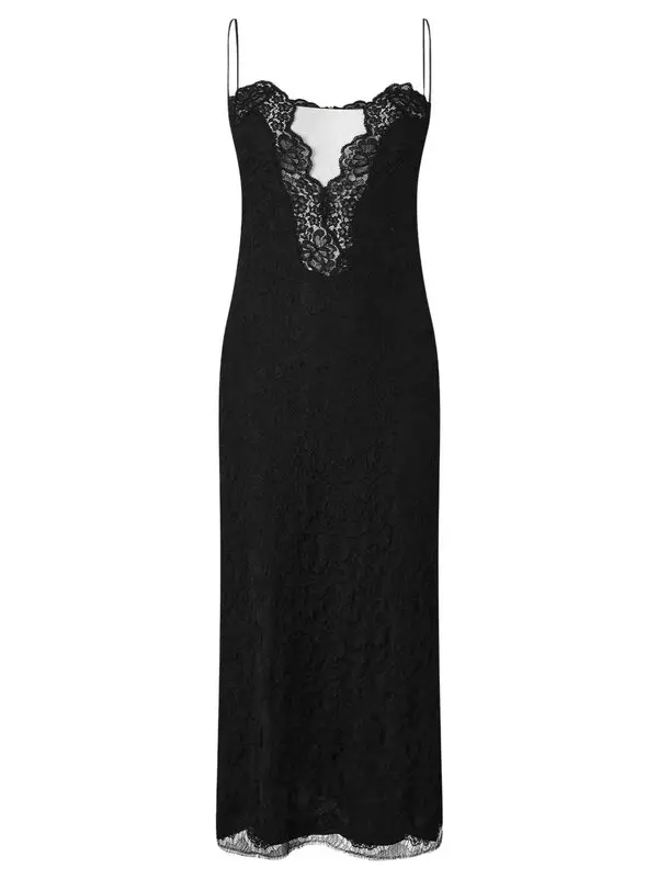 Gucci Lacetrim Cami Midi Dress - Black