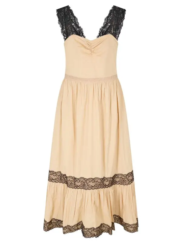 Gucci Lacepaneled Midi Slip Dress - No