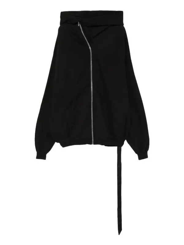 Rick Owens Mountain Hun Asymmetric Zip-up Hoodie - Black