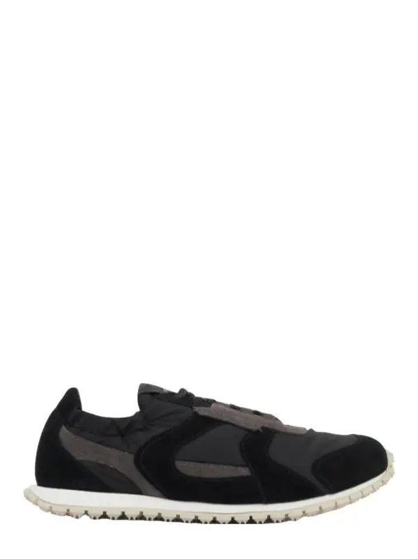 Emporio Armani Suede-panelled Sneakers - Black