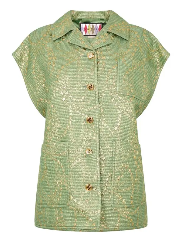 Gucci Collared Sleeveless Waistcoat - Green