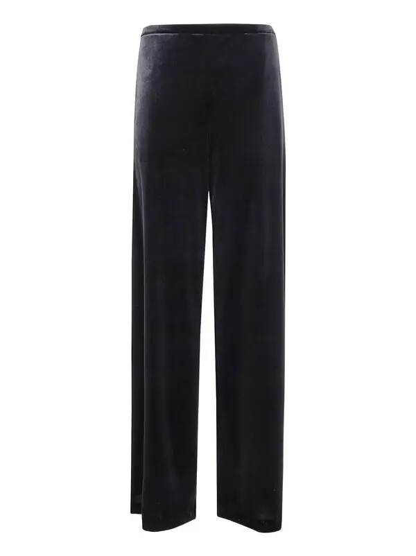 Emporio Armani Wide Chenille Trousers - Black