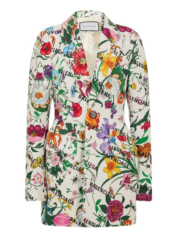 Gucci Floralandletter Printed Blazer - No