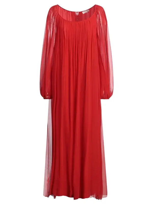 Chloé Long-sleeved Pleated Dress - Red