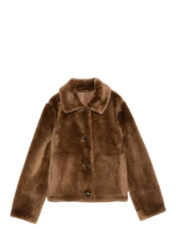 YVES SALOMON Button-fastening Shearling Jacket - Turron
