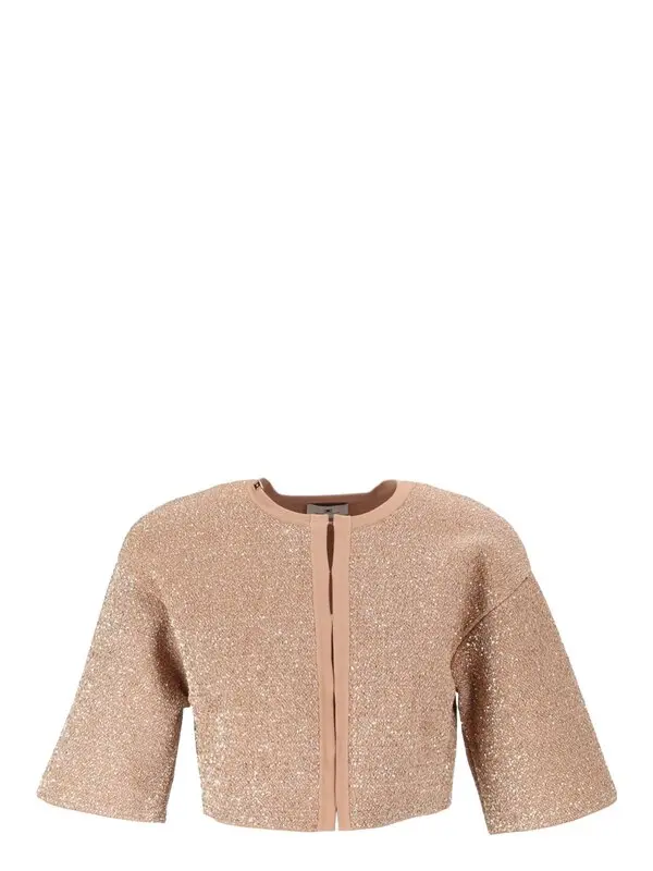 Elisabetta Franchi Sequin Knit Top - Beige