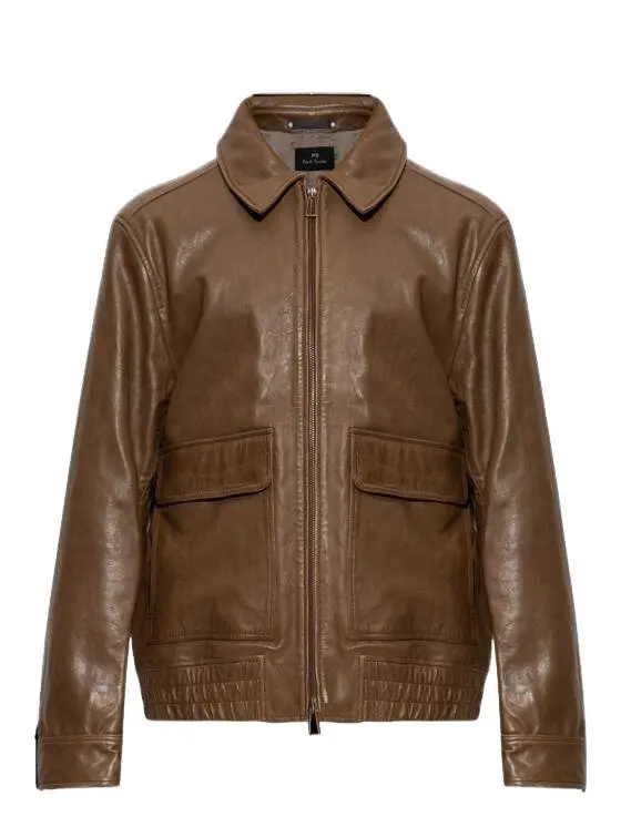 Paul Smith Leather Jacket - Brown