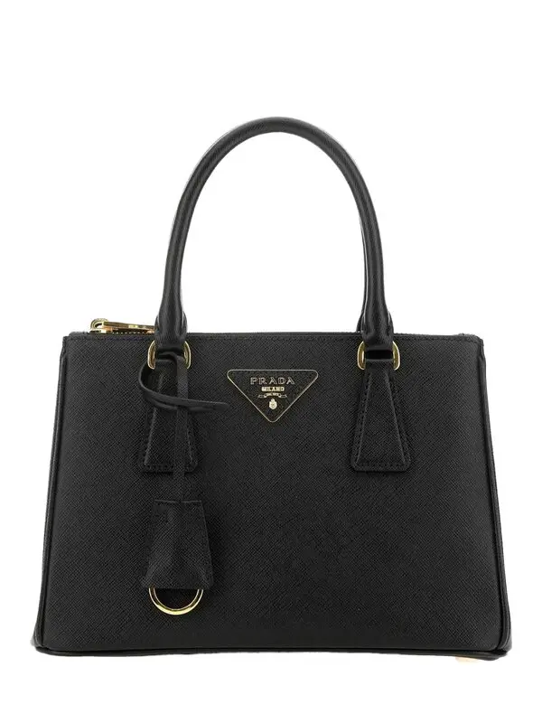 Prada Leather Mini Galleria Handbag - Black