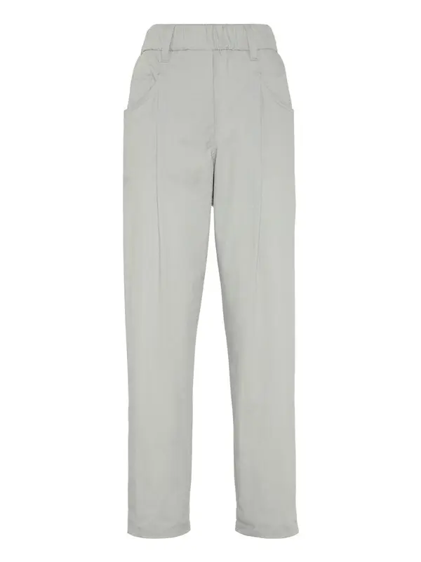 Brunello Cucinelli Straight-leg Cotton Trousers - Medium Gray