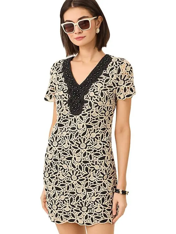 Lilly Pulitzer® Charla Dress In Straight Fit, Short Sleeves - Coconut