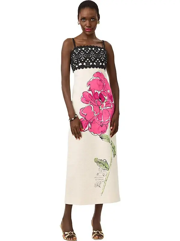 Lilly Pulitzer® Vena Stretch Maxi Dress In Fitted With Adjustable Straps - Coconut