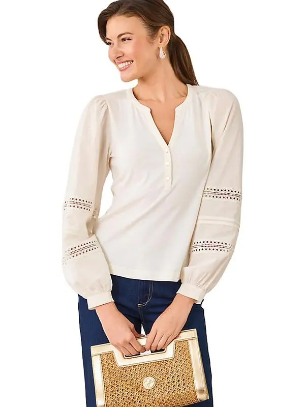 Lilly Pulitzer® Ronson Long Sleeve Knit Top - Coconut