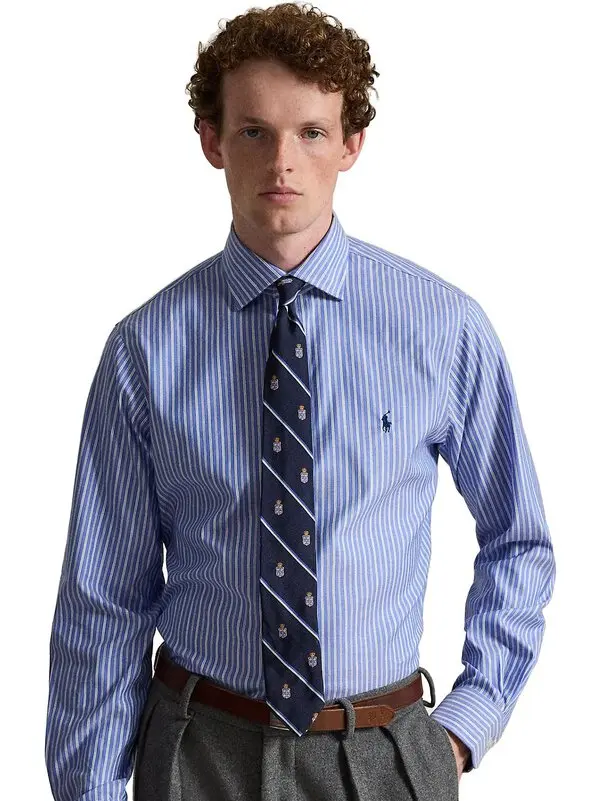 Ralph Lauren Custom Fit Pinpoint Oxford Shirt - Blue White Multi