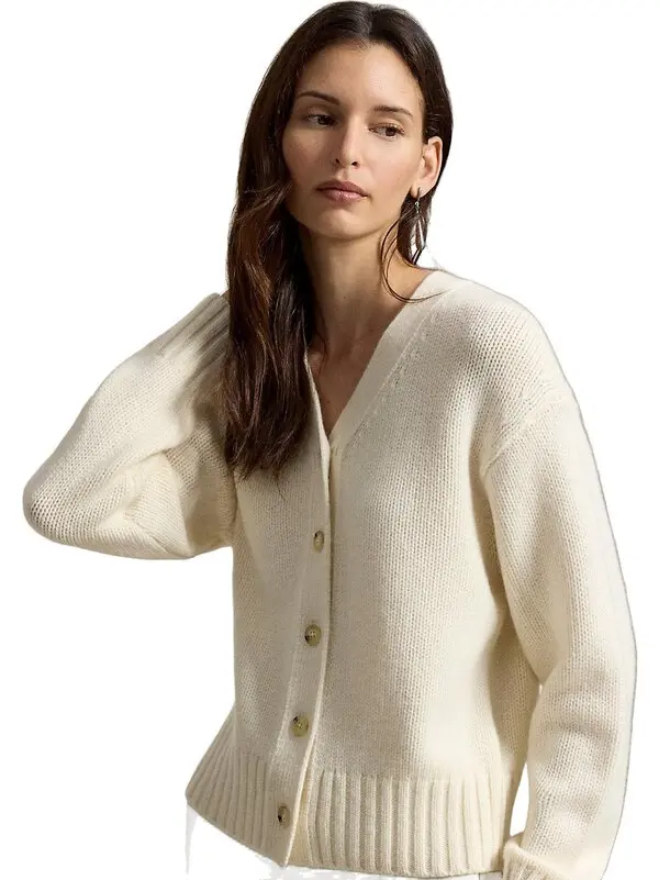 Ralph Lauren Cashmere V-neck Cardigan - Cream