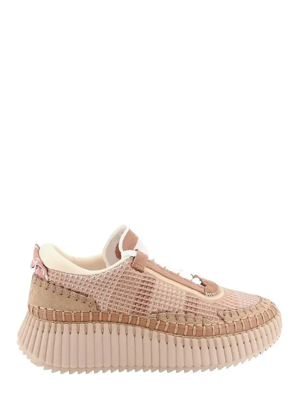 Chloé Nama Low-top Sneakers In Mesh With Suede Inserts - Multicolor
