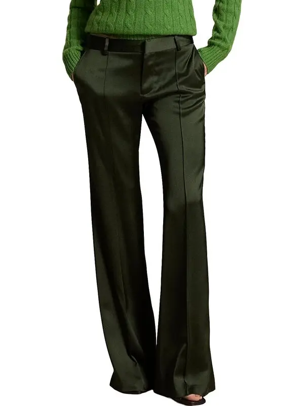 Ralph Lauren Low-rise Satin Kick-flare Pant - Evening Pine