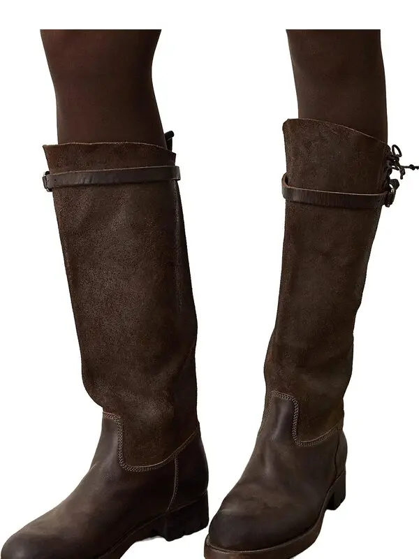 Ralph Lauren Ward Vachetta Leather Engineer Boot - Chocolate