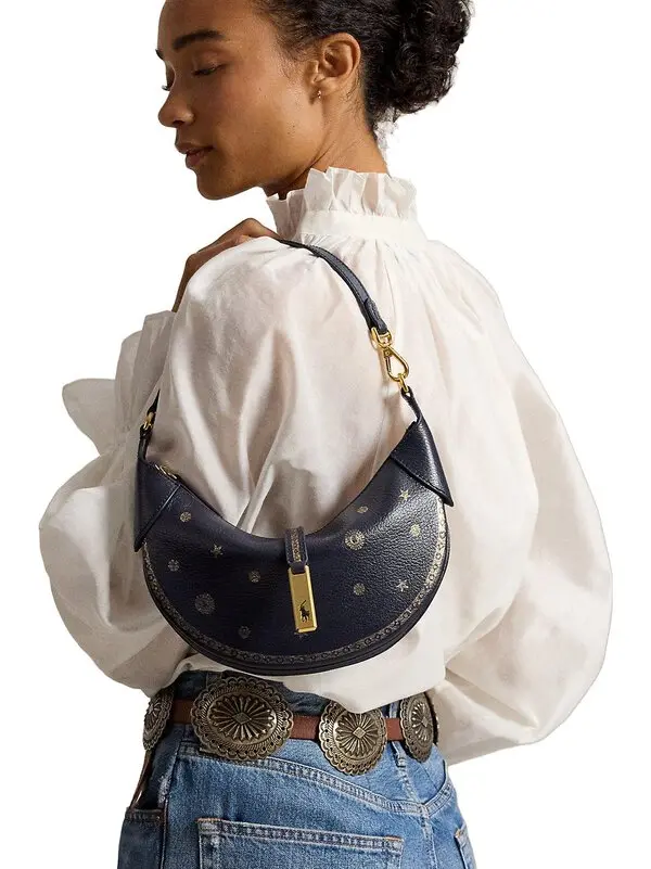 Ralph Lauren Polo Id Leather Mini Shoulder Bag - Midnight Navy