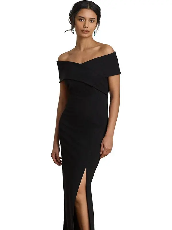 Ralph Lauren Faille Off-the-shoulder Gown - Black